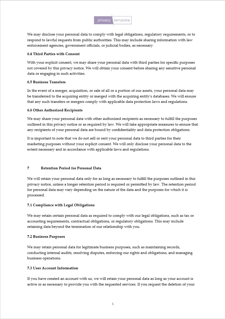 Privacy Notice (GDPR) - privacytemplate.com